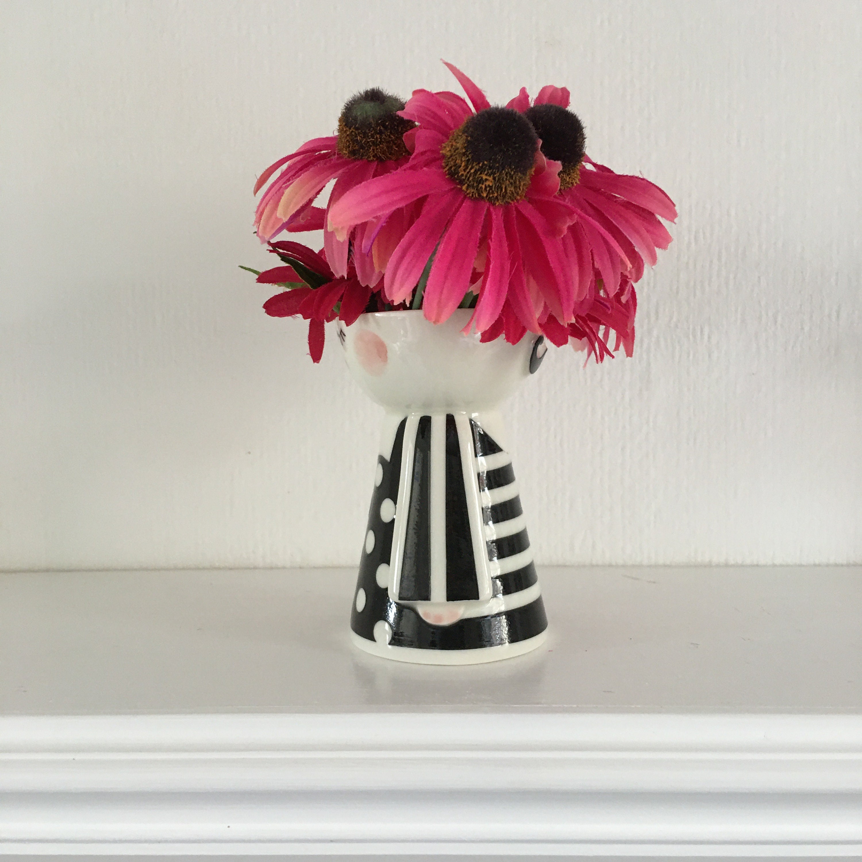 Small Ceramic Vase Handmade Indoor Planter Face Vase | Etsy