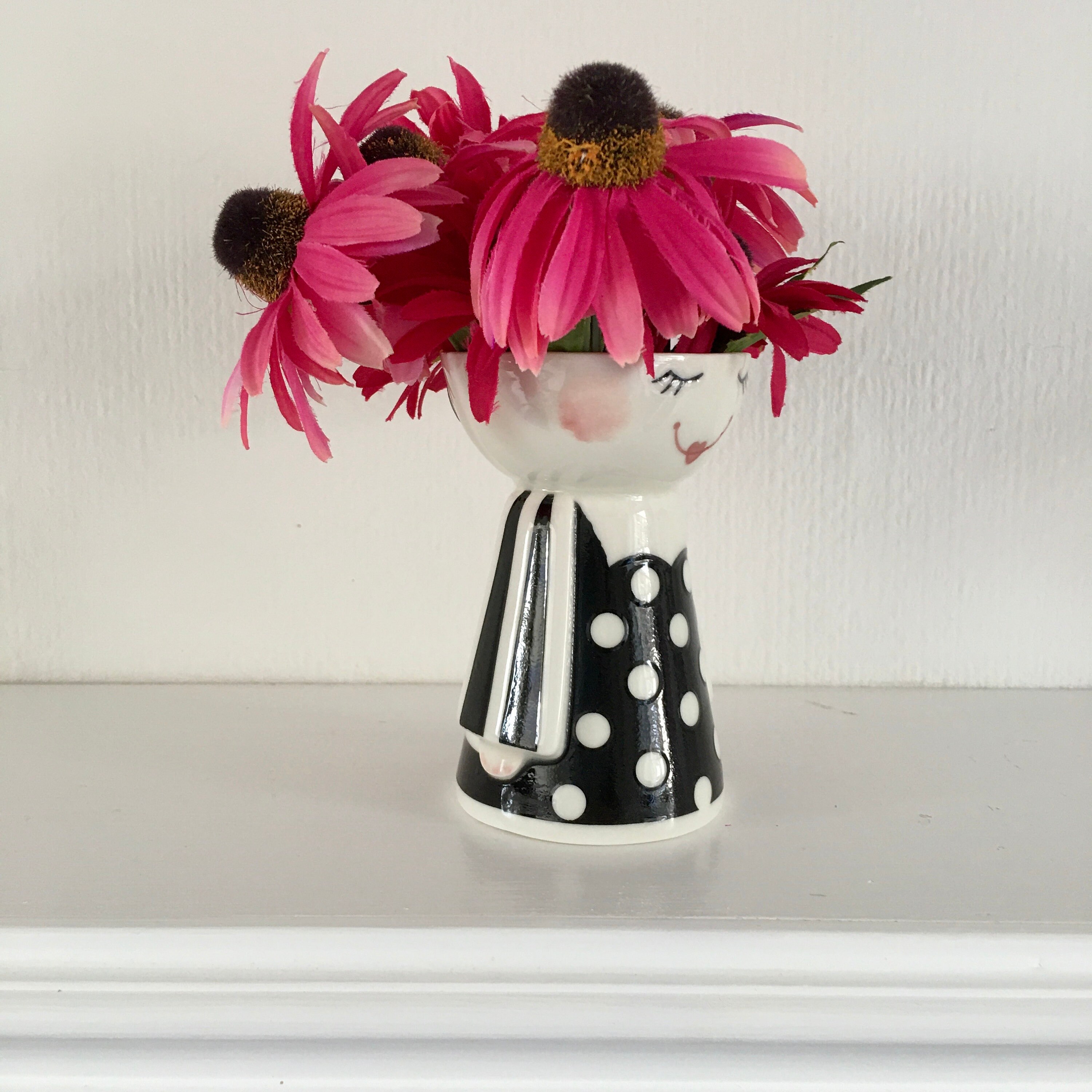 Small Ceramic Vase - Handmade - Indoor Planter - Face Vase - Face Plant ...
