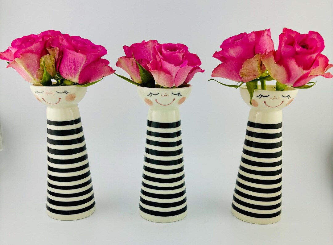Handmade Ceramic Single Stem Vase - Two Faces, Quirky Flower Vase - Etsy UK