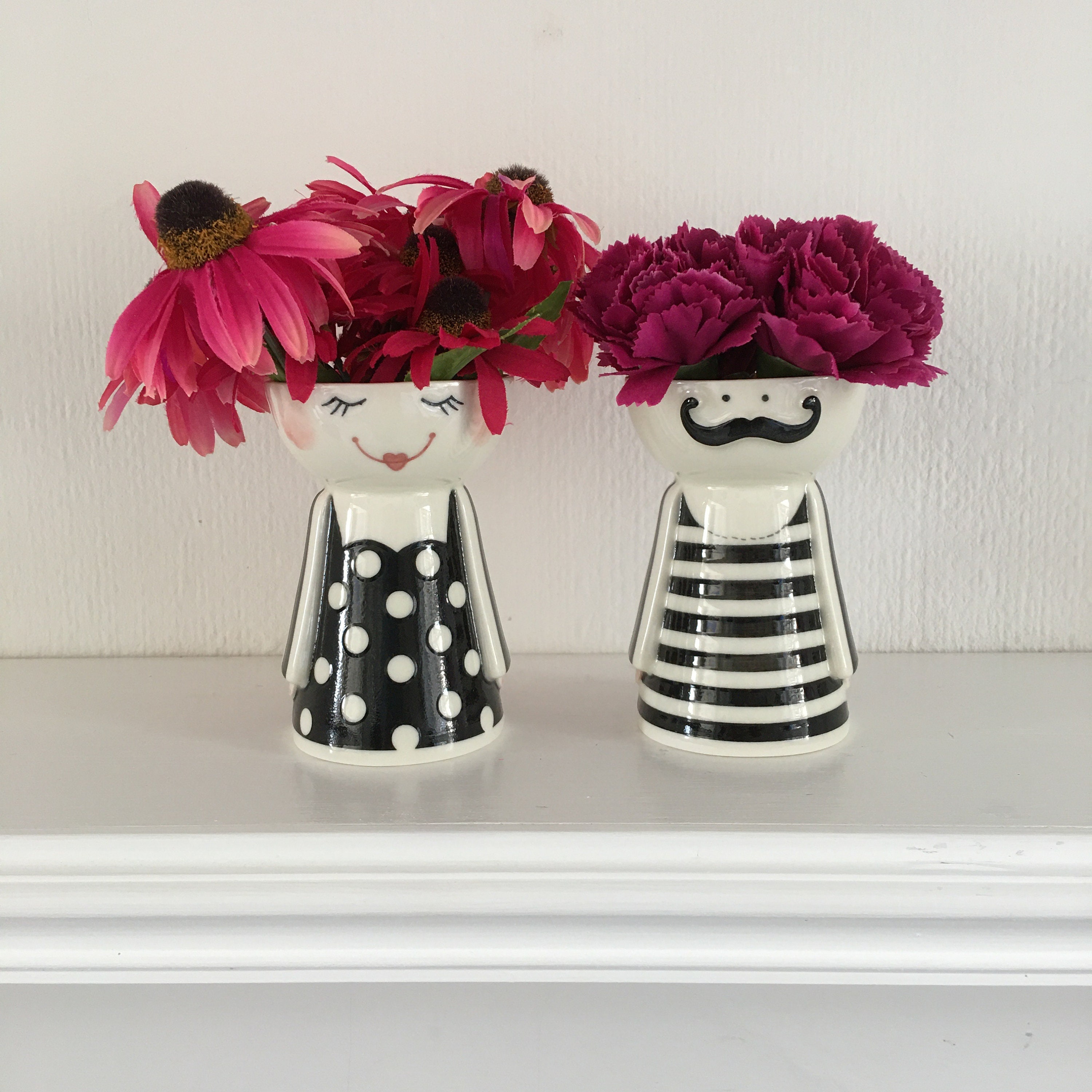 Small Ceramic Vase - Handmade - Indoor Planter - Face Vase - Face Plant ...