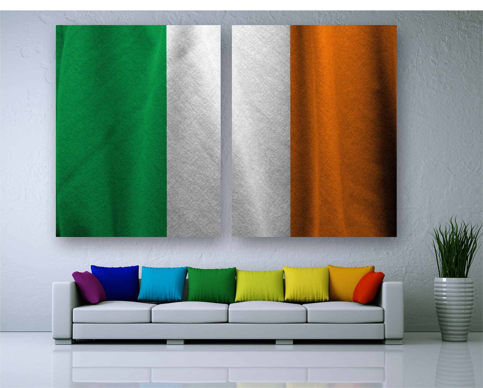 CANVAS PRINT. Flag of Ireland. the National Flag and Ensign of the ...