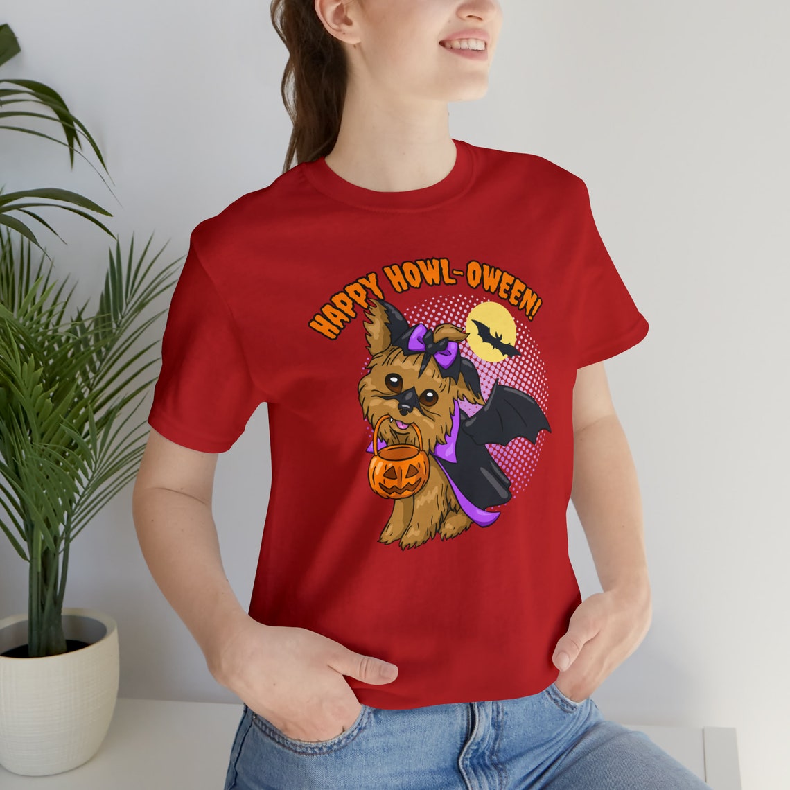 Halloween Yorkie in Bat Costume Shirt, Happy Howloween Vampire Dog ...