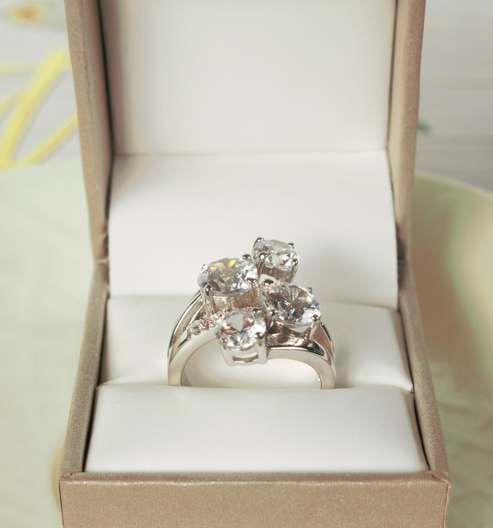 Charles Winston for Bella Lucewhite Cubic Zirconia Rhodium Over ...