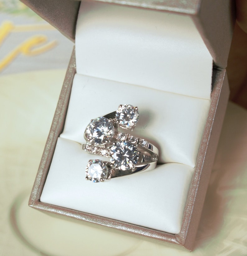 Charles Winston for Bella Lucewhite Cubic Zirconia Rhodium Over Sterling Silver Ring 8.90ctw A48 ...