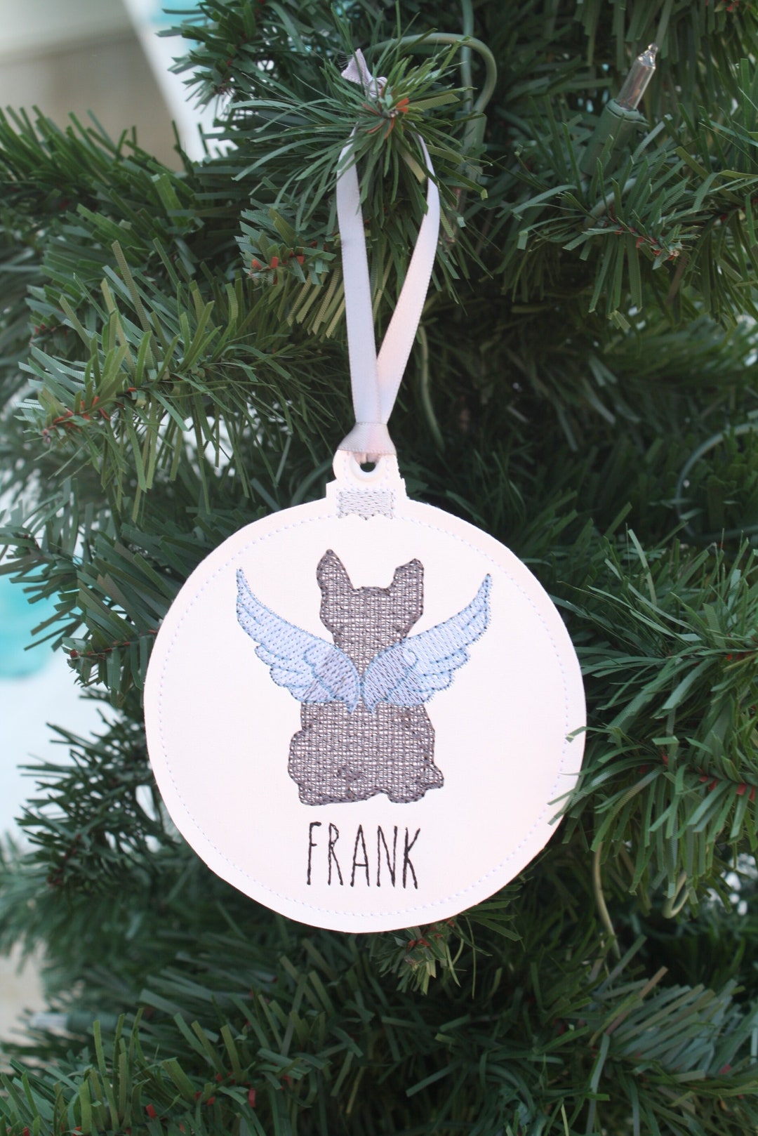 French Bulldog Angel Wings Memorial Ornament Frenchie Rainbow Bridge - Etsy