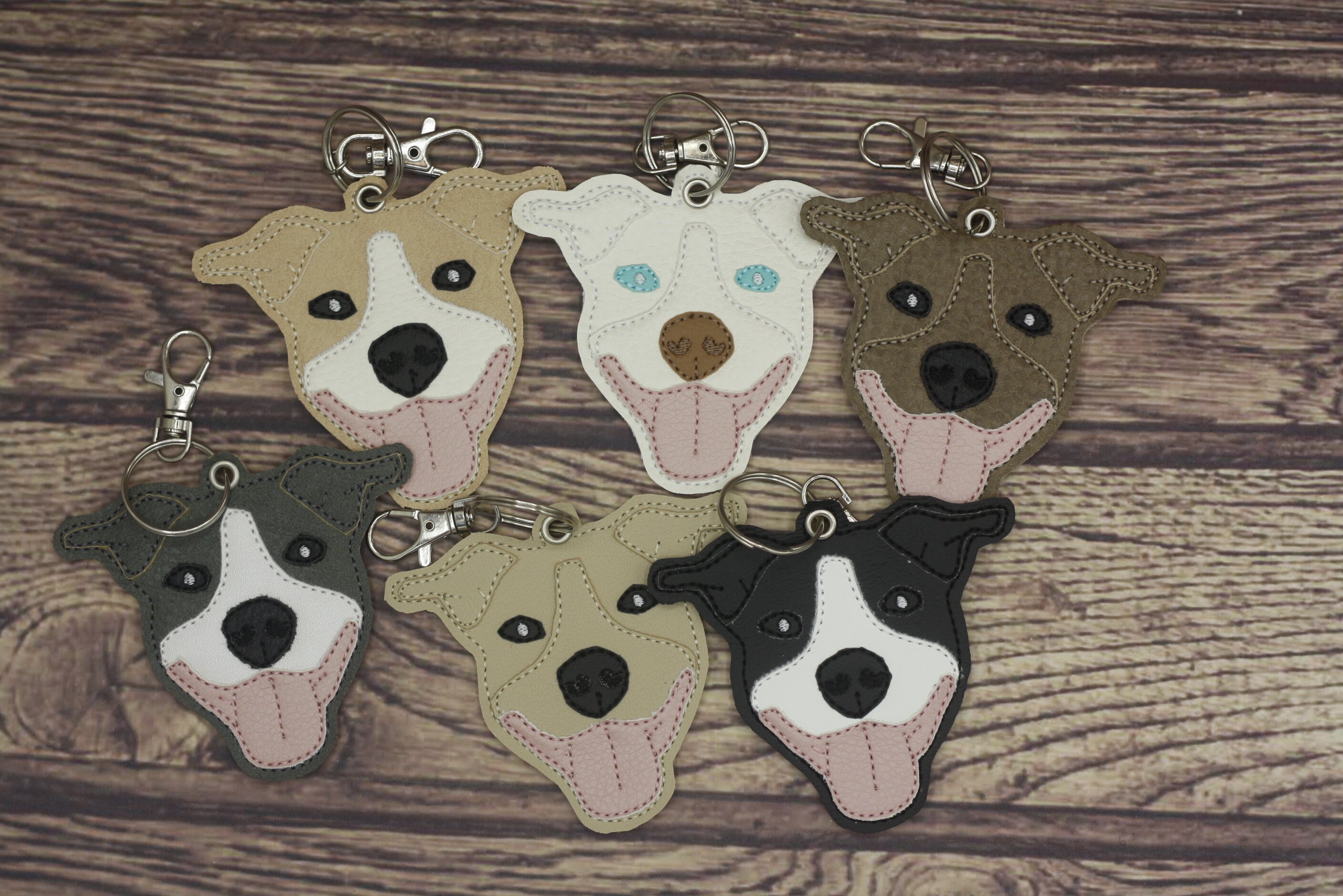 Embroidered Pit Bull Keychain: Pibble Dog Lover Gift - Etsy