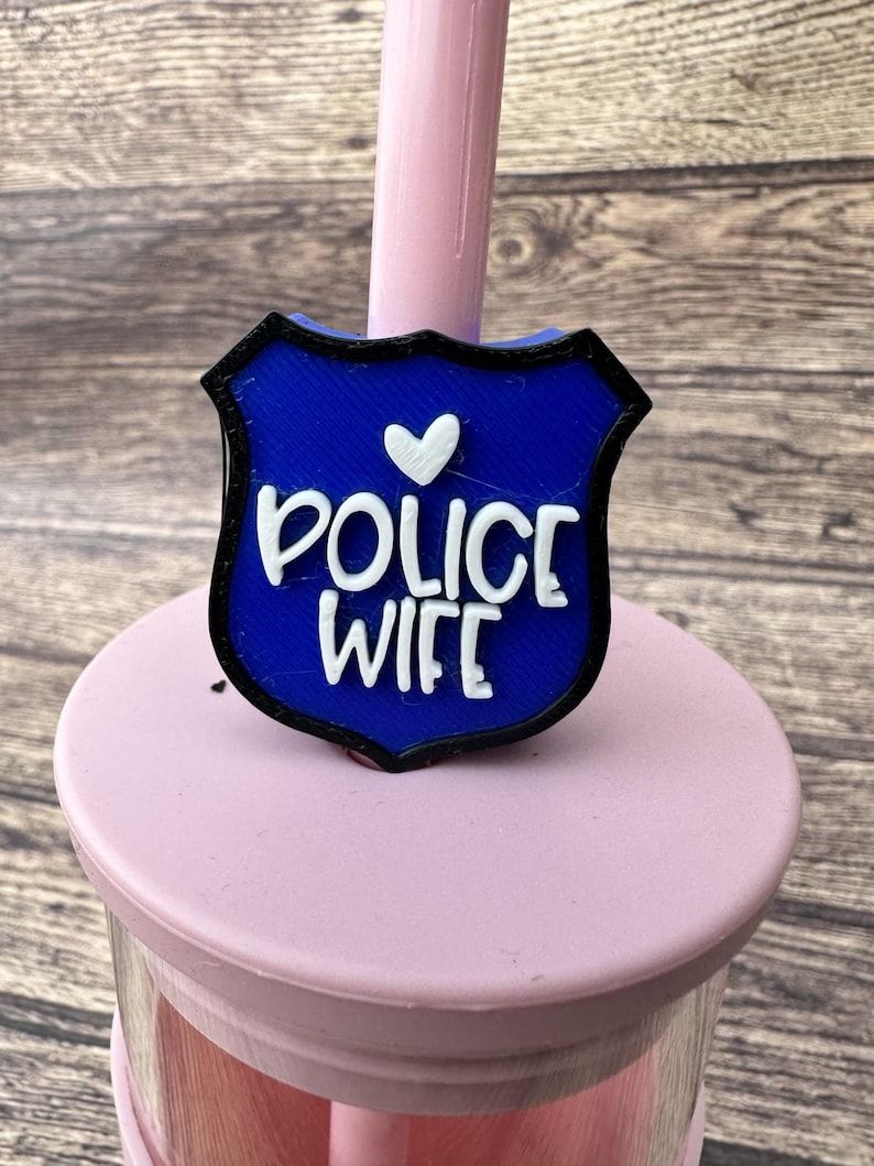 Police Wife Straw Topper - Digital Download STL & 3MF for 3D Printing ...