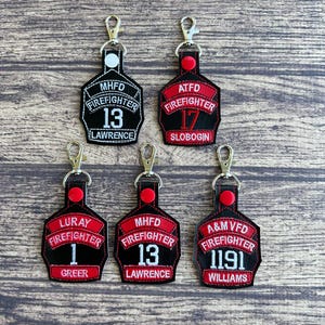 Firefighter Helmet Shield Keychain, Personalized Fireman, Fire Wife Bag ...
