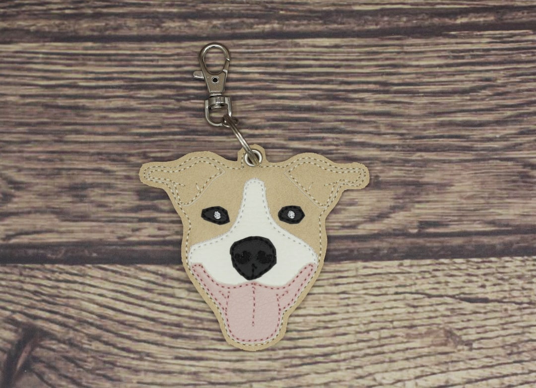 Embroidered Pit Bull Keychain: Pibble Dog Lover Gift - Etsy