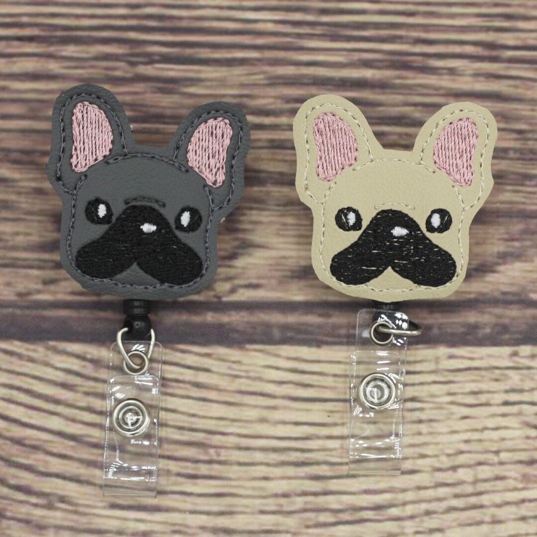 French Bulldog Badge Reel: Retractable Nurse ID Holder - Etsy