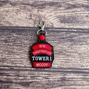 Firefighter Helmet Shield Keychain, Personalized Fireman, Fire Wife Bag ...