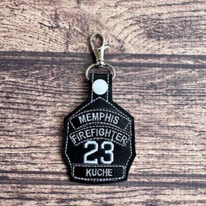 Firefighter Helmet Shield Keychain, Personalized Fireman, Fire Wife Bag ...
