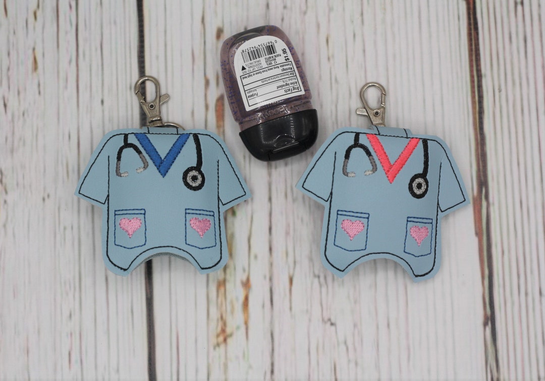 Nurse Doctor Sanitizer Holder Key Fob, Scrub Top Sanitizer Keychain ...