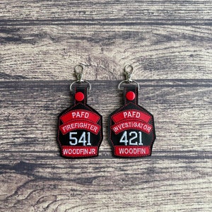 Firefighter Helmet Shield Keychain, Personalized Fireman, Fire Wife Bag ...