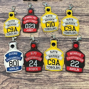 Firefighter Helmet Shield Keychain, Personalized Fireman, Fire Wife Bag ...