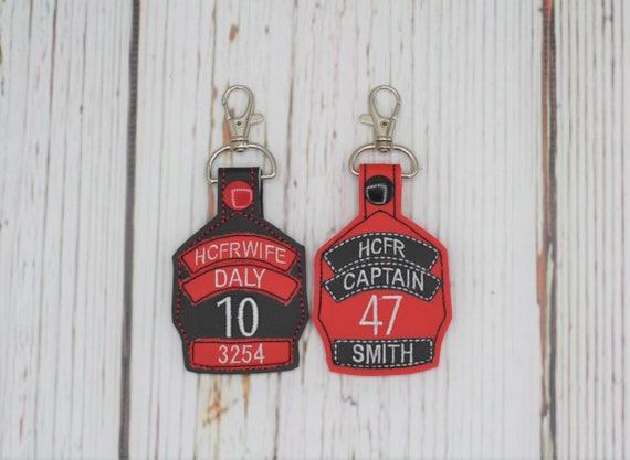 Firefighter Helmet Shield Keychain Personalized Fireman Fire - Etsy