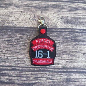 Firefighter Helmet Shield Keychain, Personalized Fireman, Fire Wife Bag ...