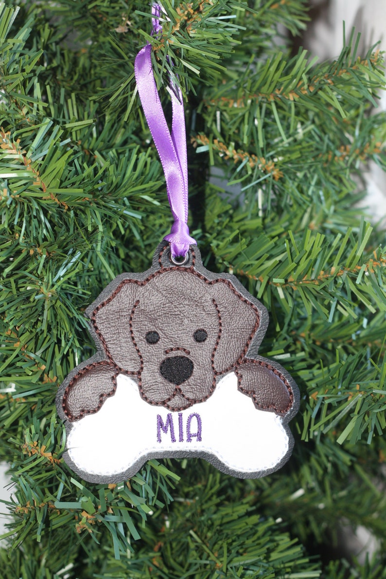 Lab Labrador Christmas Ornament Personalized Chocolate Silver Yellow ...