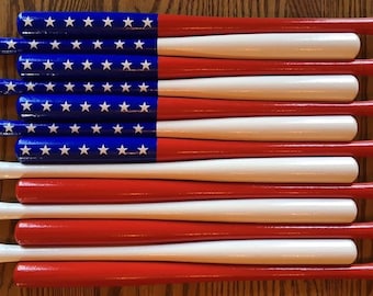 Wood Baseball Bat American Flag Made With 30 Inch Bats - Etsy