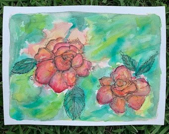 9x12 Original Watercolor Painting by Susan Fyfe. Flowers, Purple, Pink ...