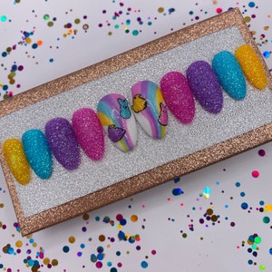 Sugared Glitter Peep Marshmallow Easter Press on Nails customizable ...
