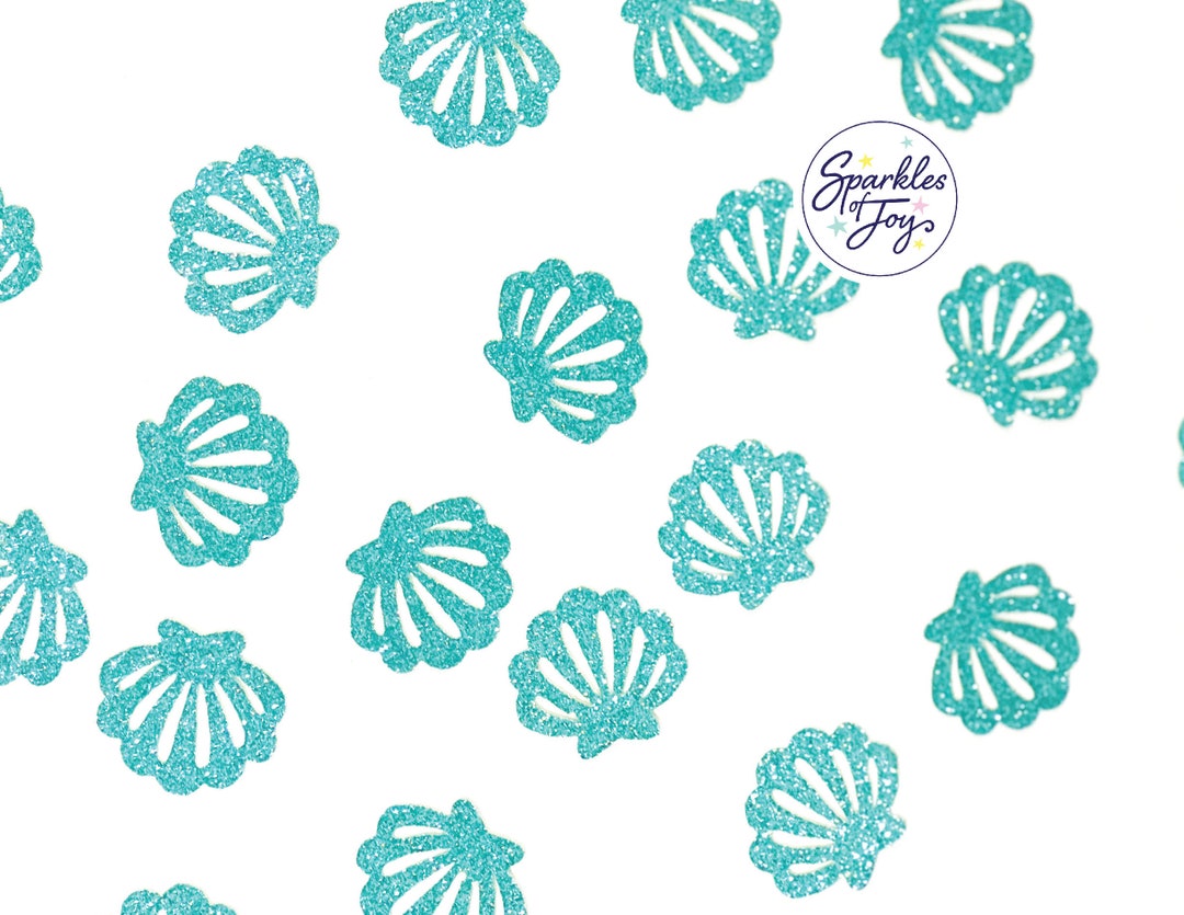 Sea Shell Glitter Confetti for Birthday Decor, Table Die Cut Confetti ...