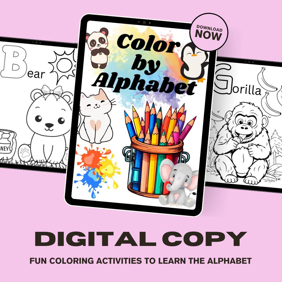 Alphabet Coloring Pages, Kids Coloring Book, ABC Coloring Pages, Kids ...