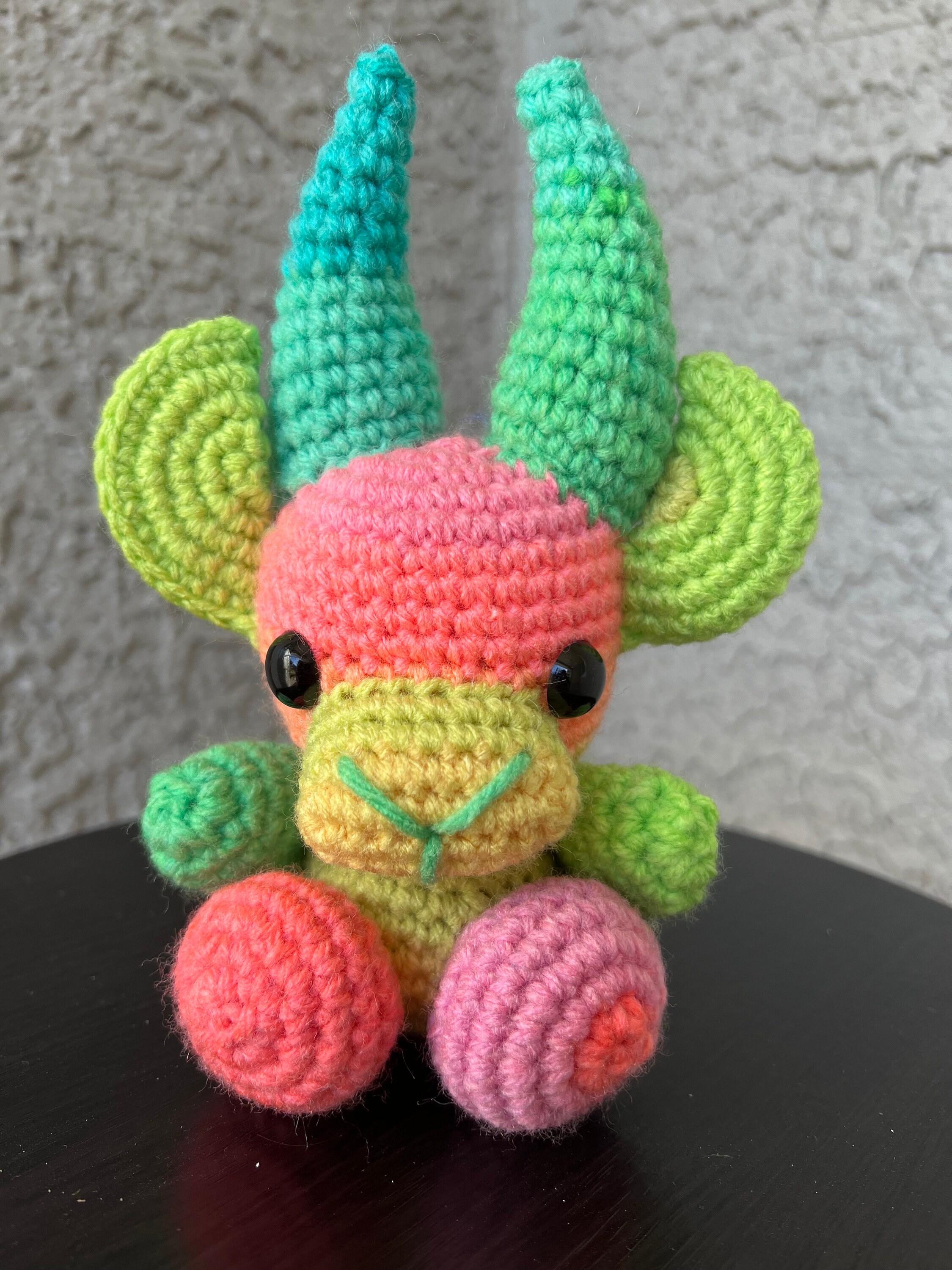 Rainbow Handmade Amigurumi Grim Grinning Goat - Etsy