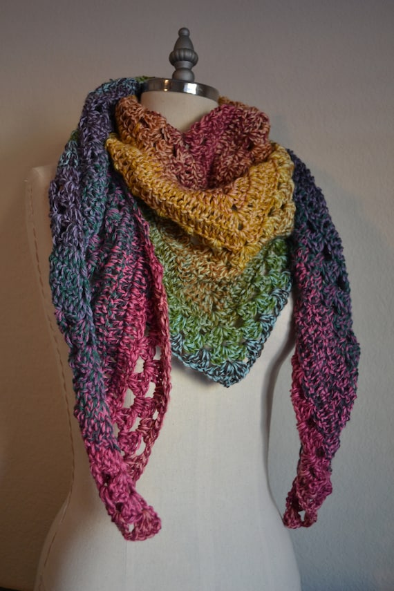 Contoured Triangle Scarf Pattern Crochet Scarf PDF Download | Etsy