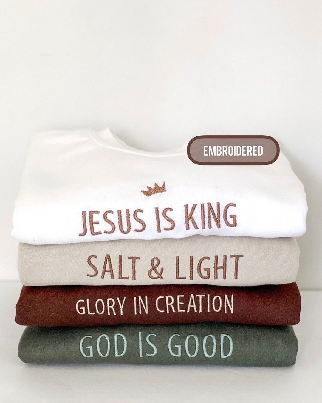 Simple Custom Embroidered Sweatshirts Personalized Crewnecks Christian ...