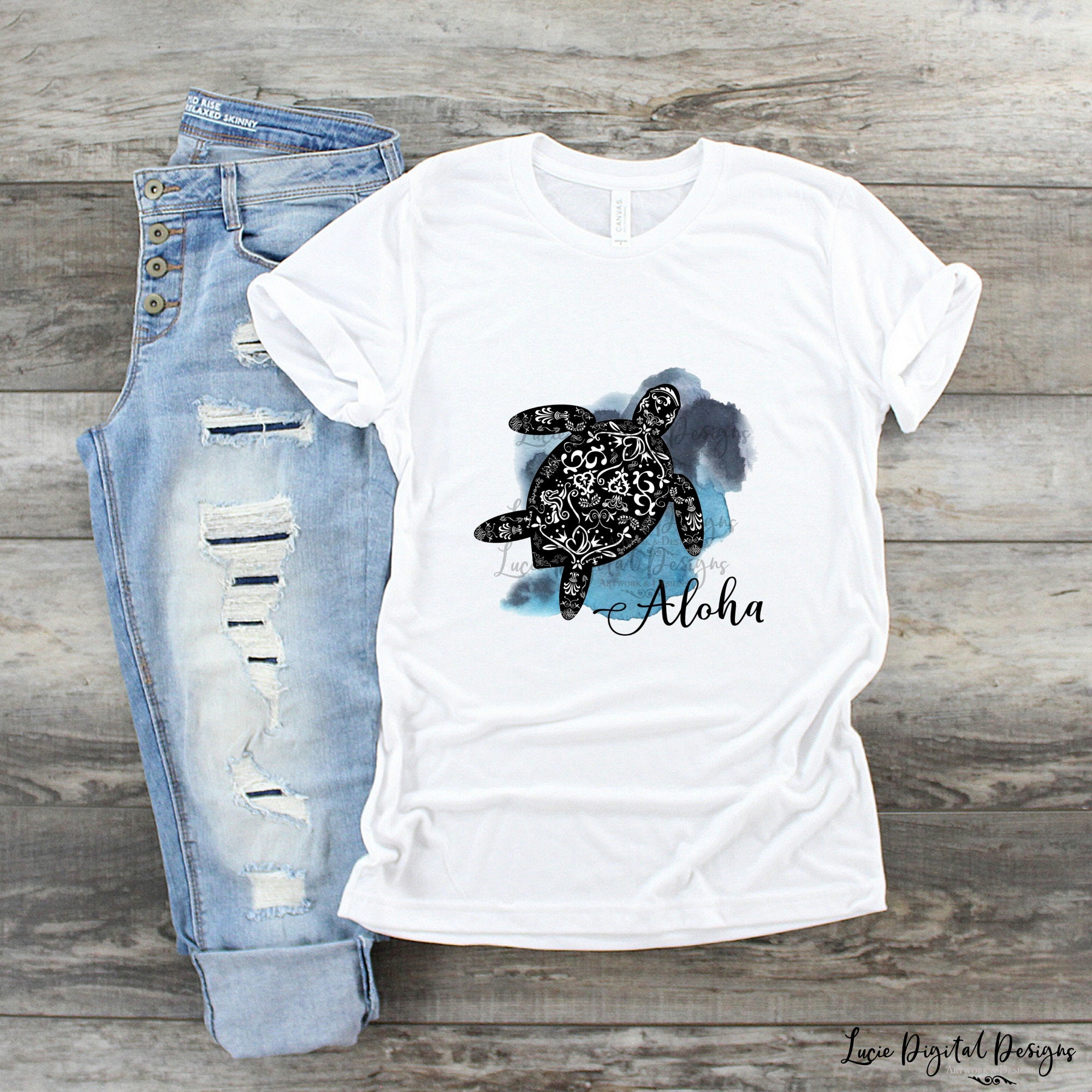 Aloha Turtle Hawaiian Turtle Wall Art Hello Goodbye Water - Etsy