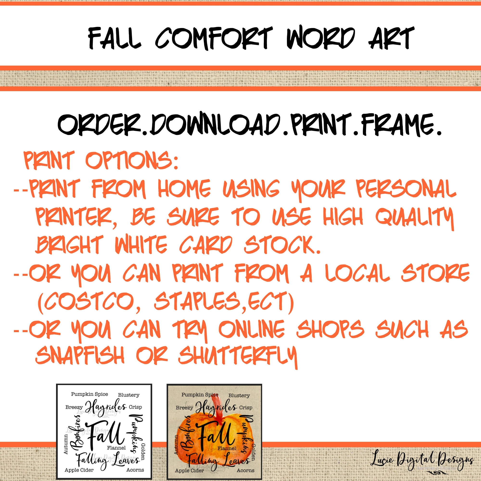 Fall Comfort Word Art, Autumn, Comfort of Fall, Wall Art, Digital ...