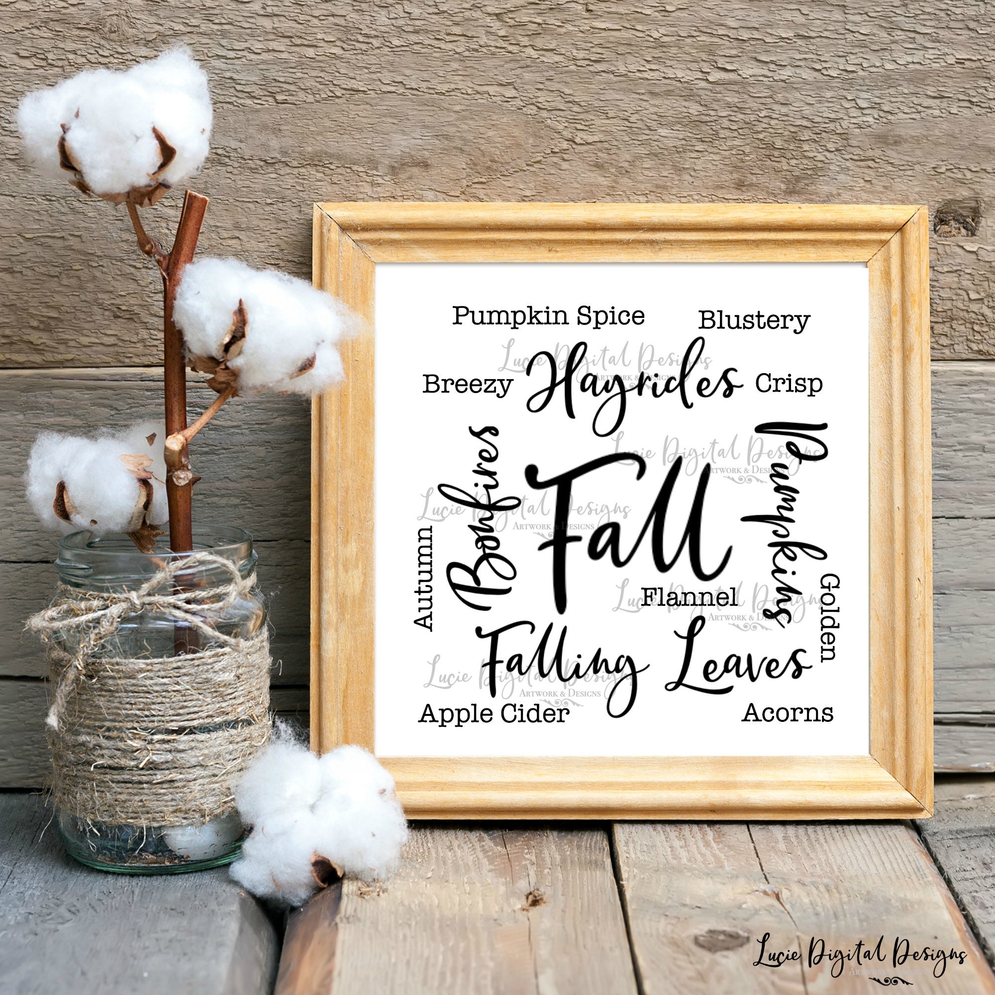 Fall Comfort Word Art, Autumn, Comfort of Fall, Wall Art, Digital ...
