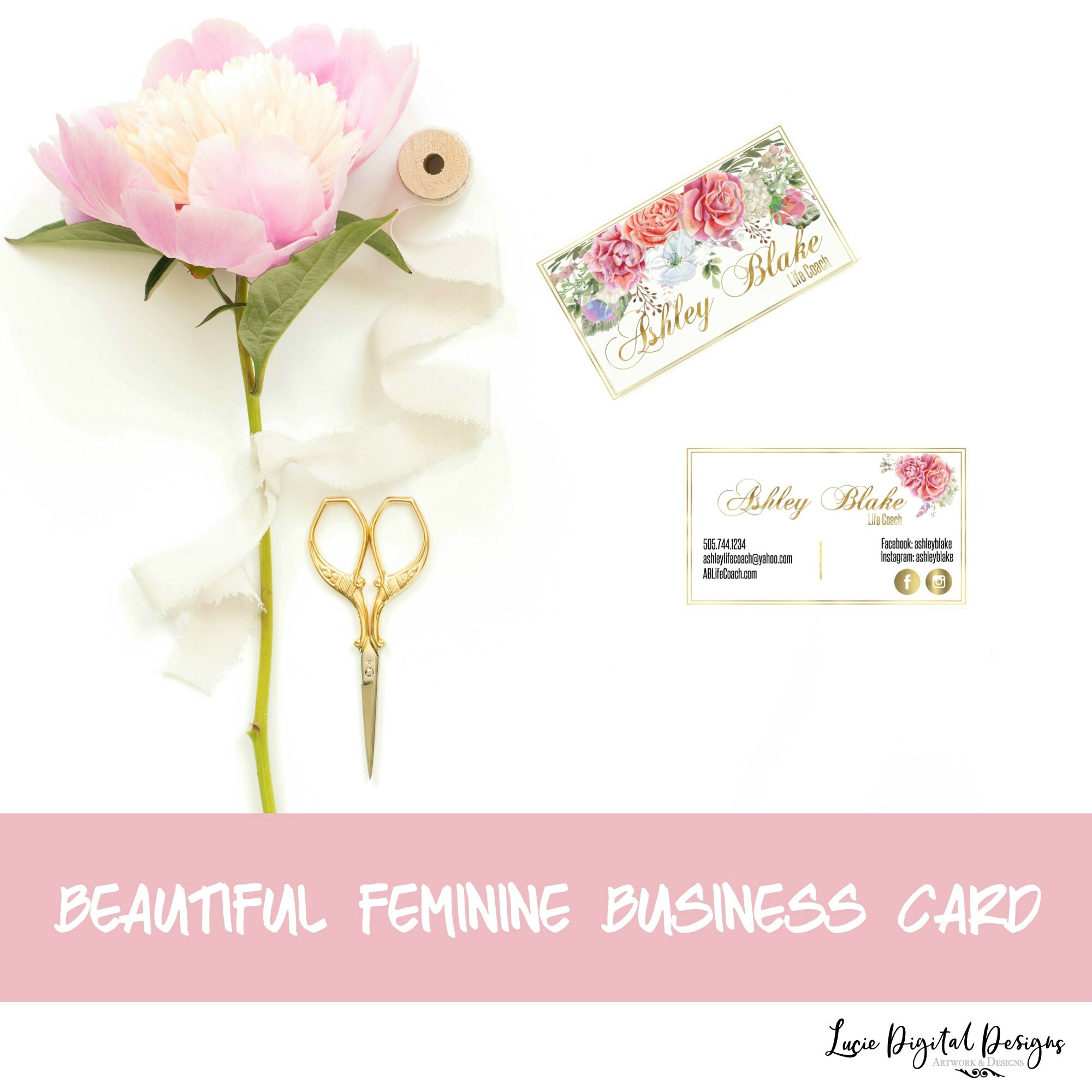 Watercolor Flowers Business Cards Calling Card Mommy Card - Etsy