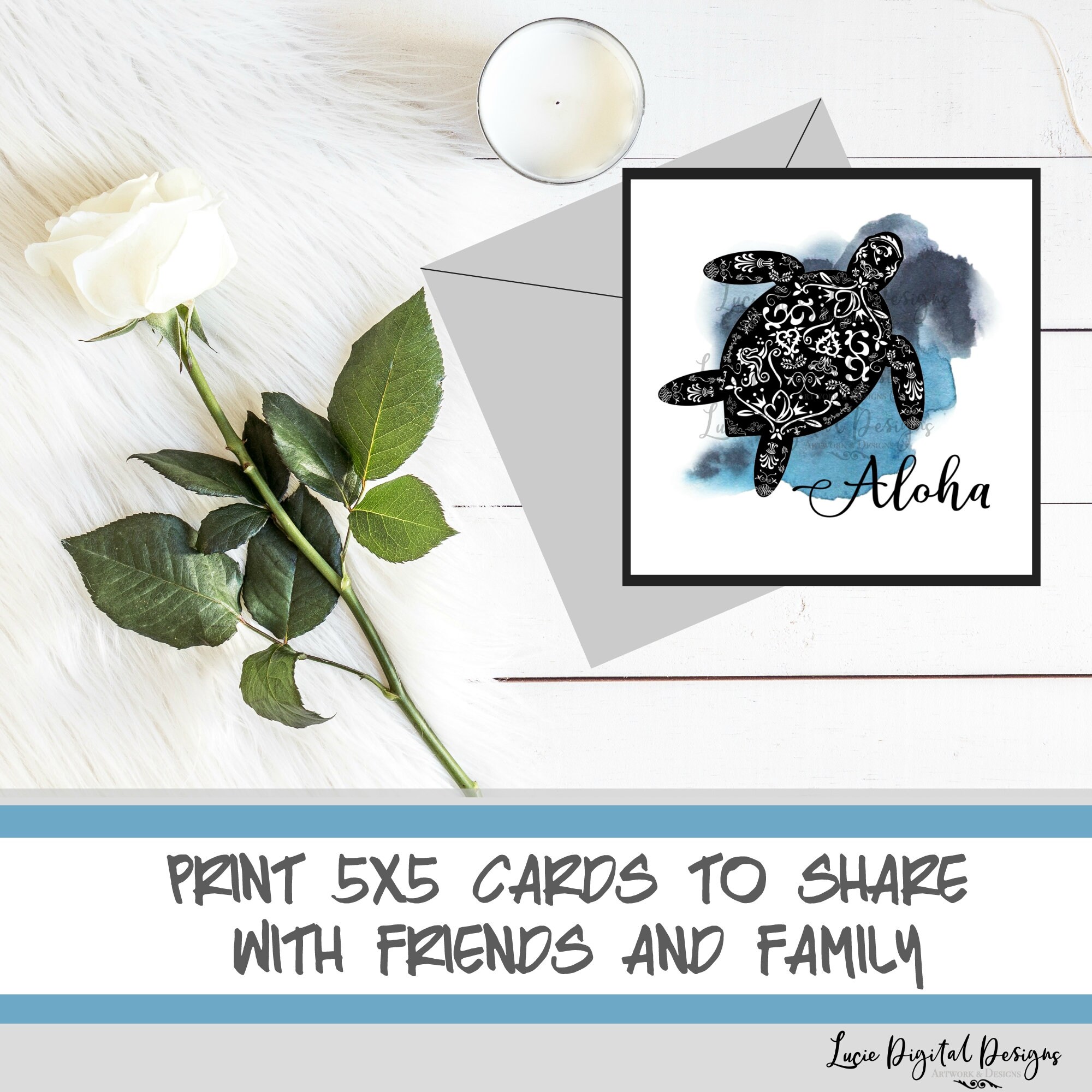 Aloha Turtle Hawaiian Turtle Wall Art Hello Goodbye Water - Etsy