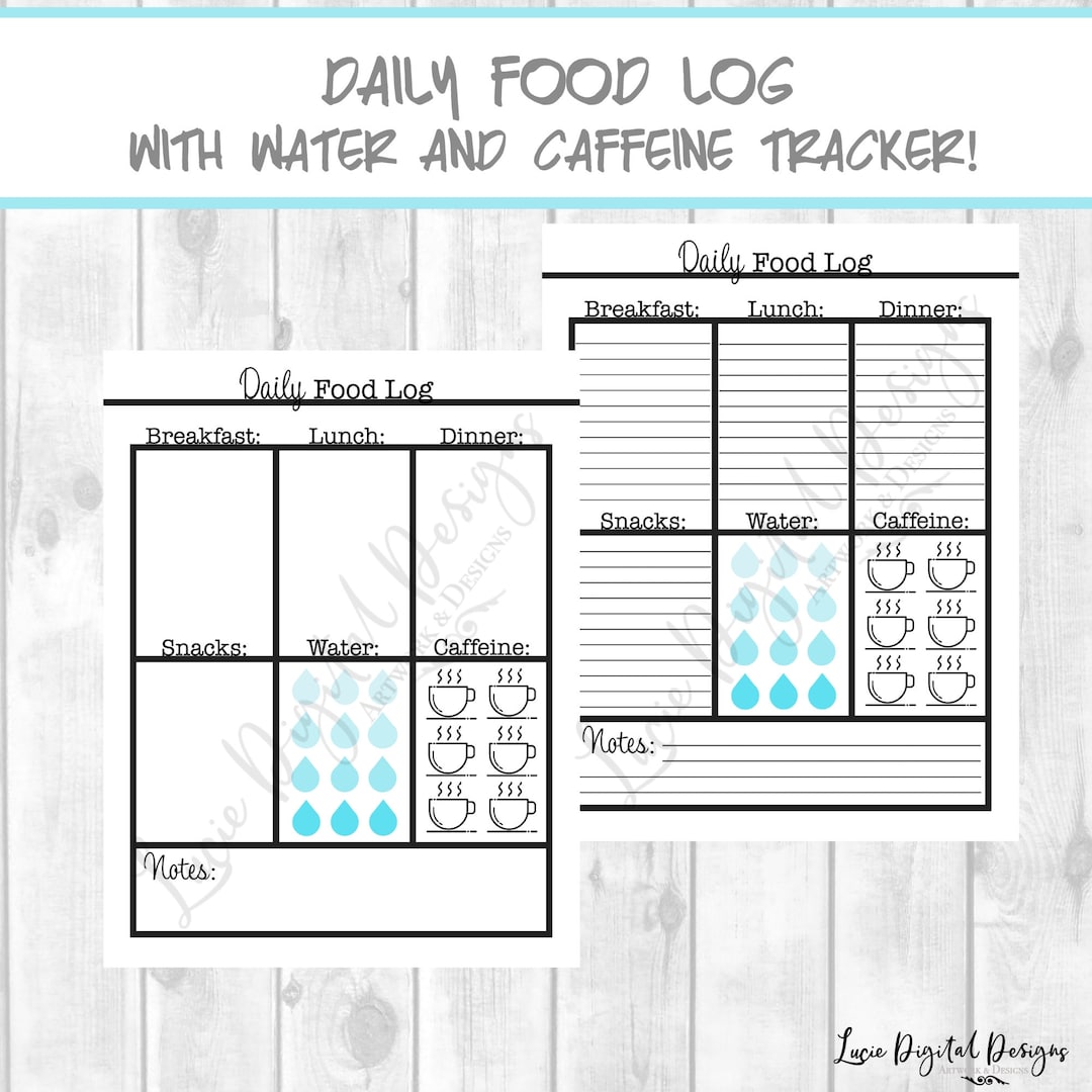 Daily Food Log, Simple Food Log, Food Agenda, Printable, Food Tracker ...