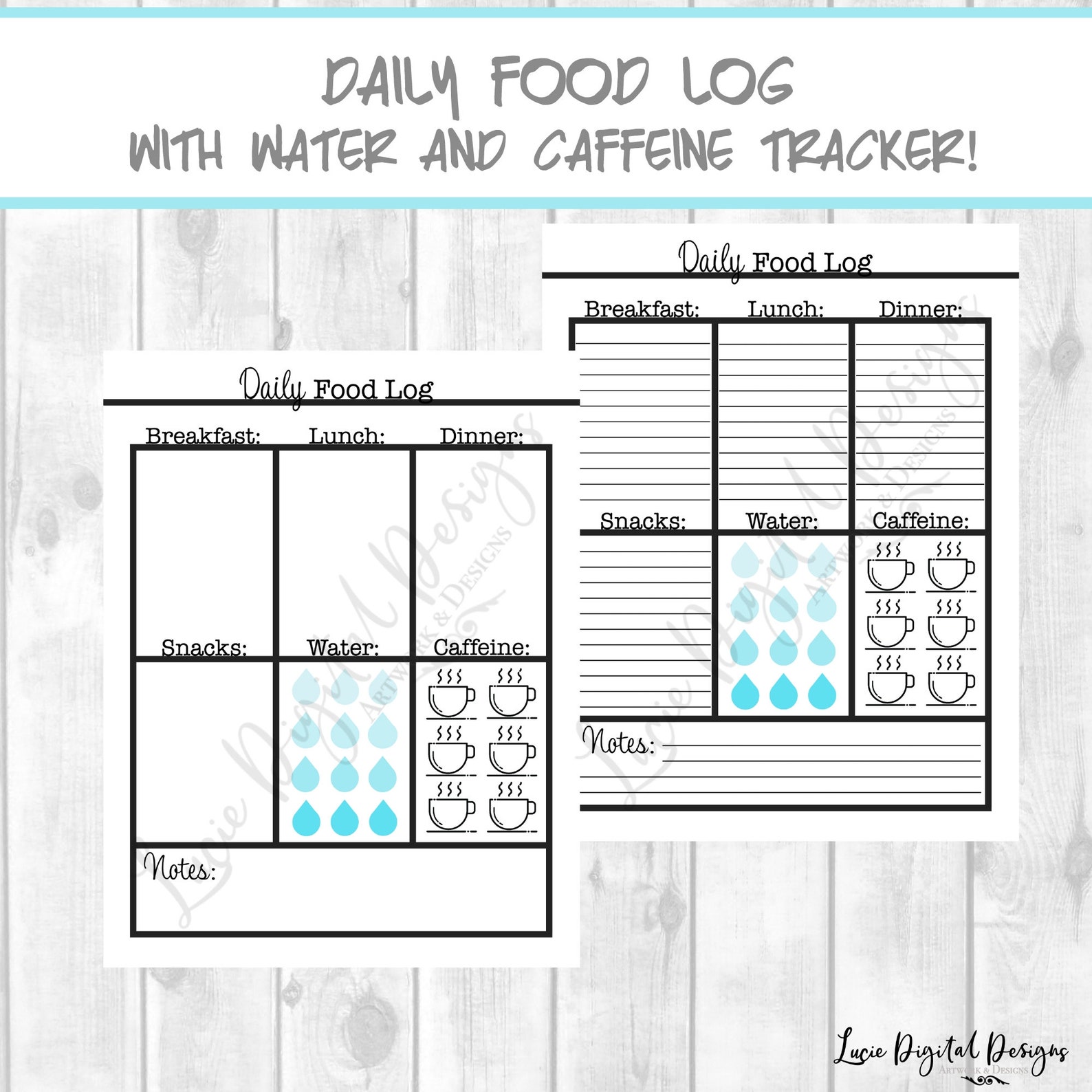 Daily Food Log, Simple Food Log, Food Agenda, Printable, Food Tracker ...