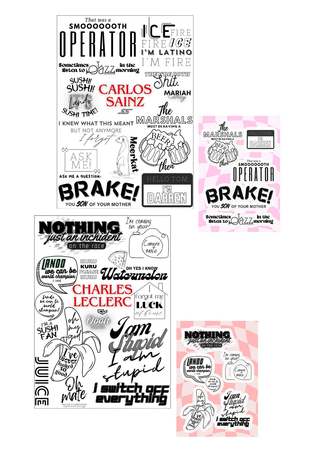 F1 Driver Quotes (poster/stickers) - Etsy