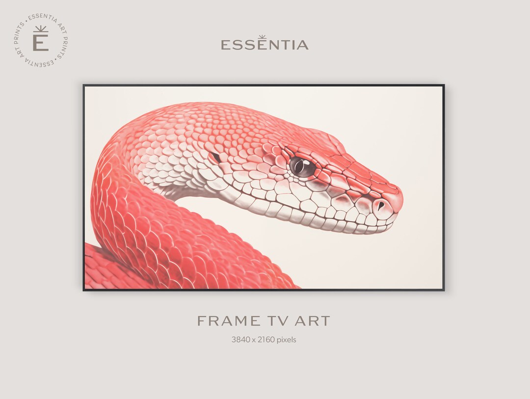 Pink Snake | Frame TV Art | Oil Painting | Digital Download - Etsy