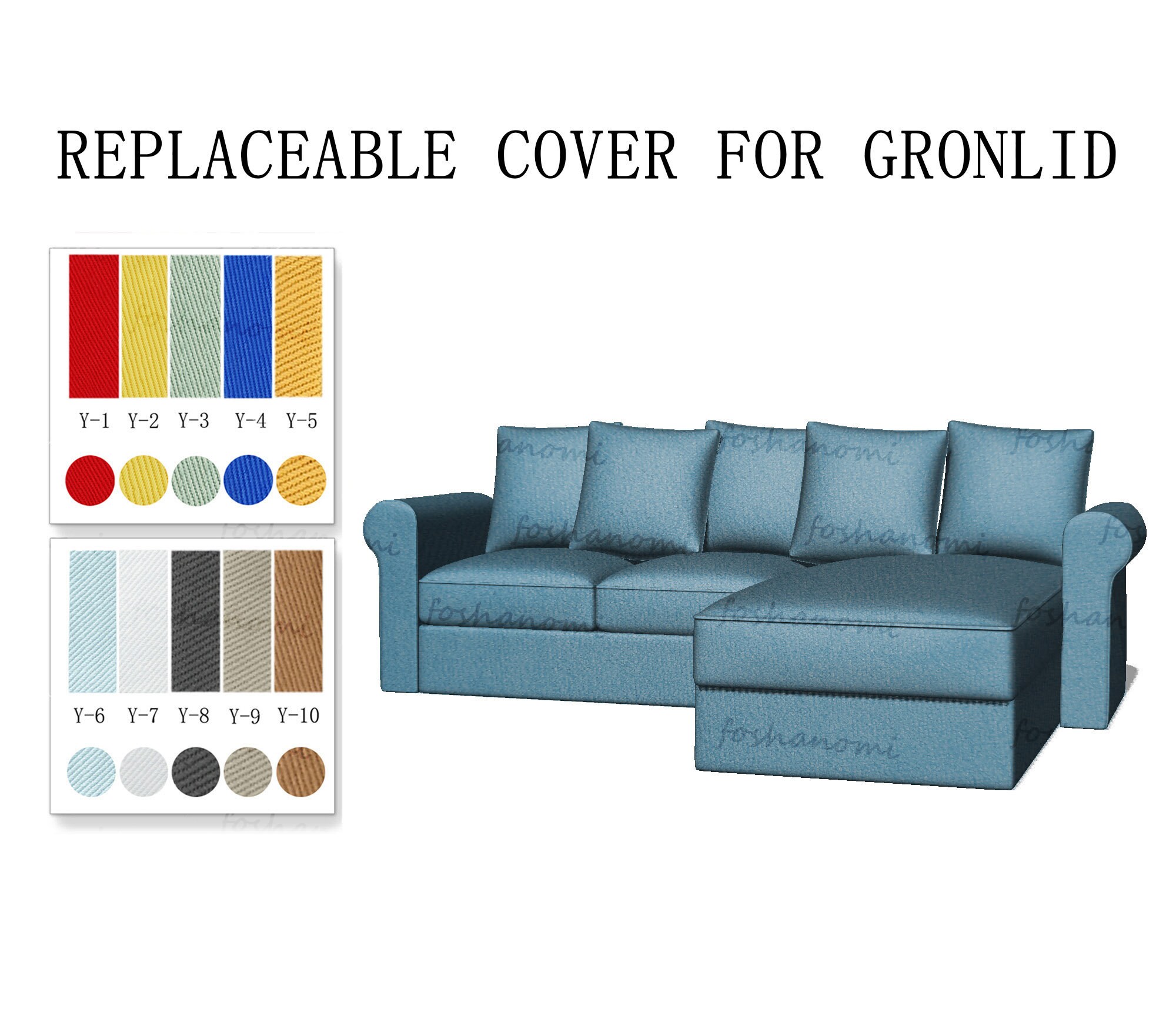 Replaceable Sofa Covers for GRONLID Sofa Covers2 Seatschaise 2 Seats Bedchaise gronlid Sofa Covers couch Covers for Gronlid sofa Covers Etsy Denmark