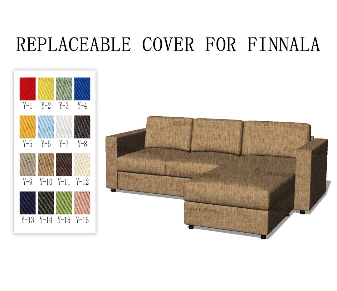 Replaceable Sofa Covers for FINNALA(2 Seats+1 Chaise,2 Seats Bed+1 ...