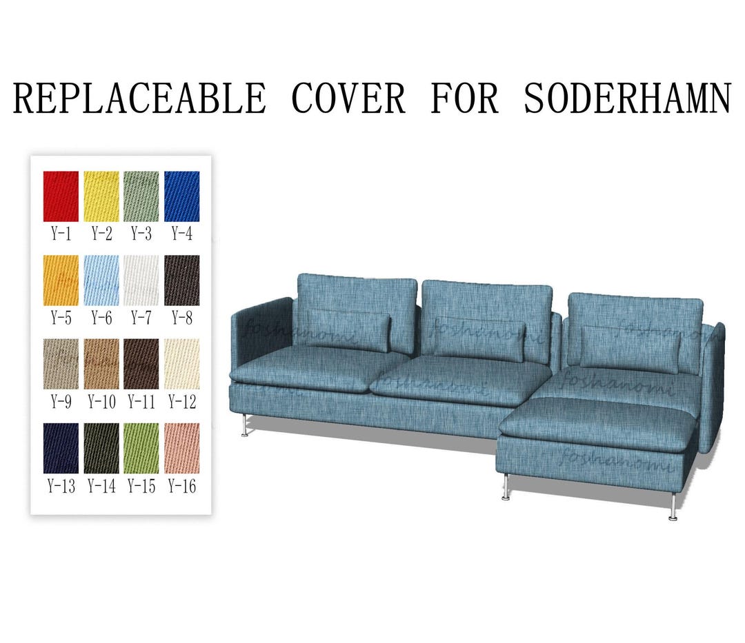 Replaceable Sofa Covers for SÖDERHAMN 4 Seats With Chaise(3 Seats ...