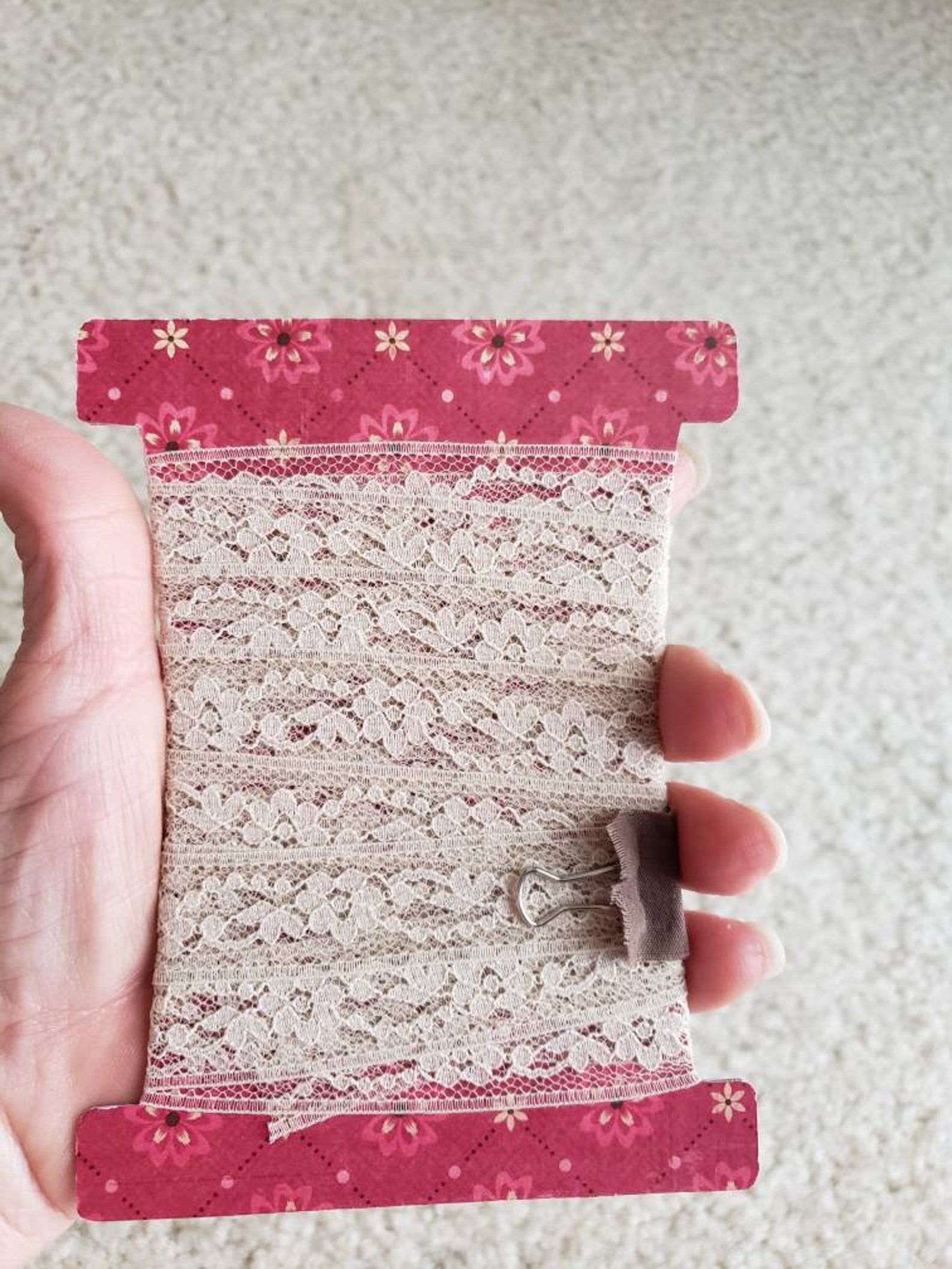 12 Lace Spools, Ribbon Spools, Cardboard Spools, Large Pools With Clips ...