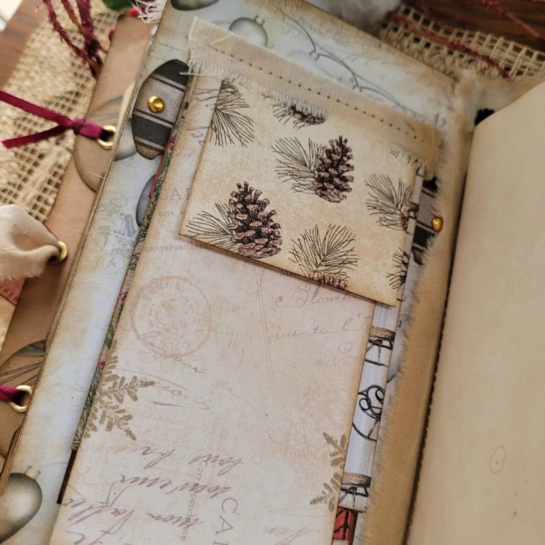 Christmas Journal in Junk Journal Style. Notebook, Memories, Unique Gift, Handmade, Ephemera ...