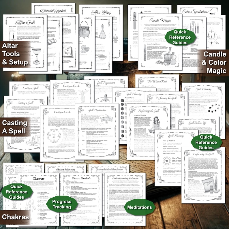 Printable Complete Book of Shadows Bundled Set for Baby Witches and ...