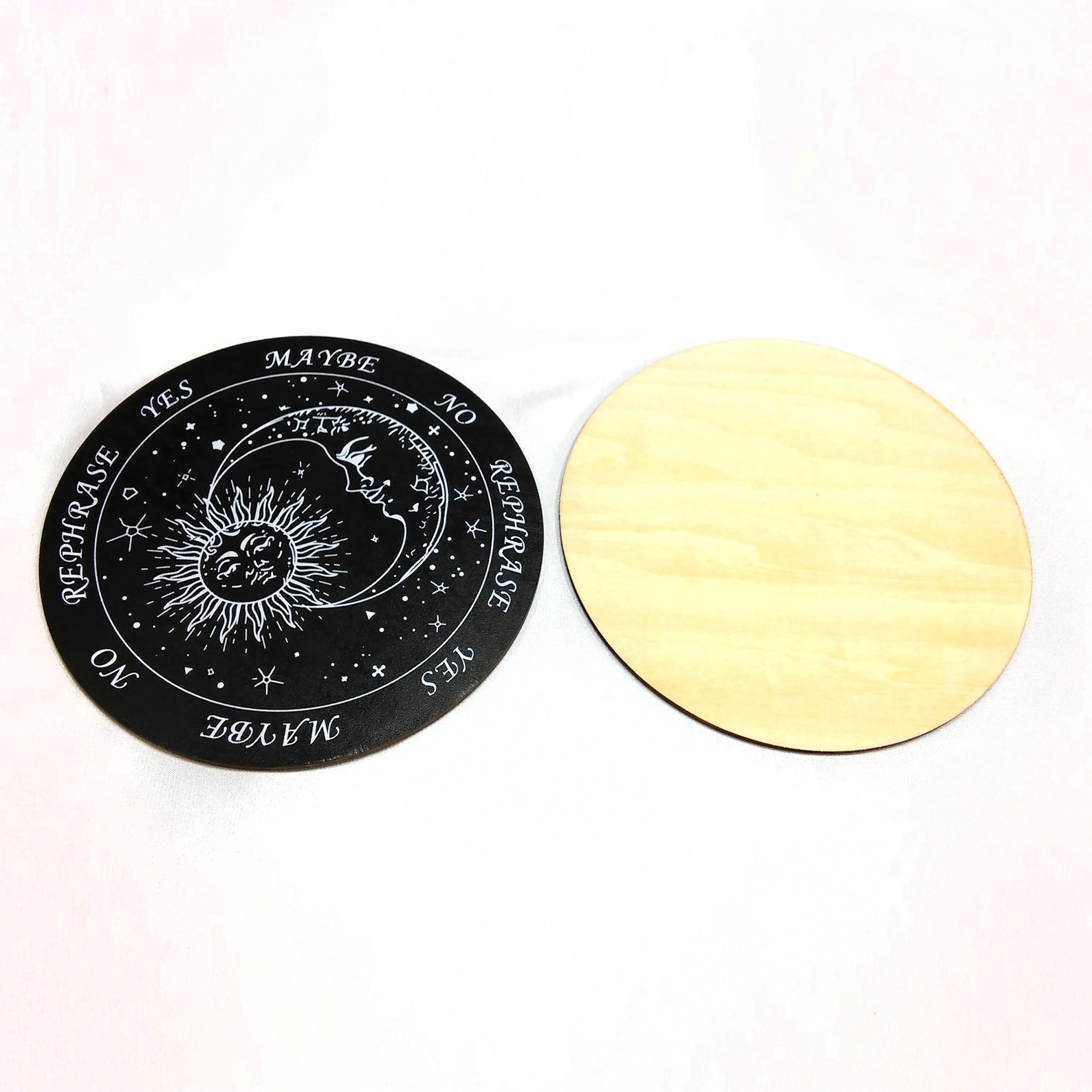 Wood Pendulum Board Pendulum Mat With Sun & Moon Design - Etsy