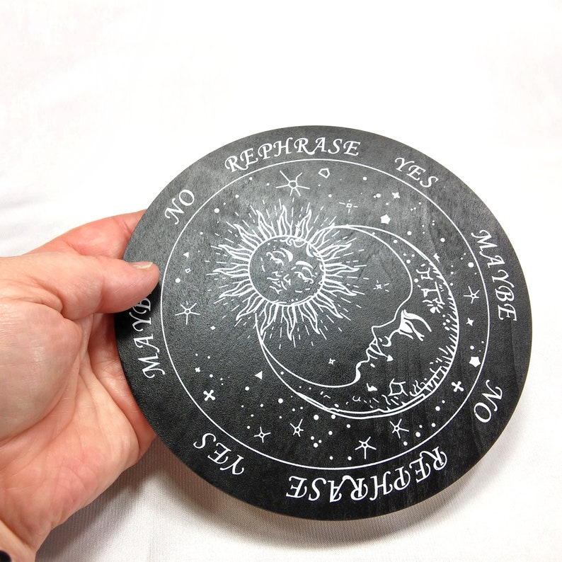 Wood Pendulum Board Pendulum Mat With Sun & Moon Design - Etsy