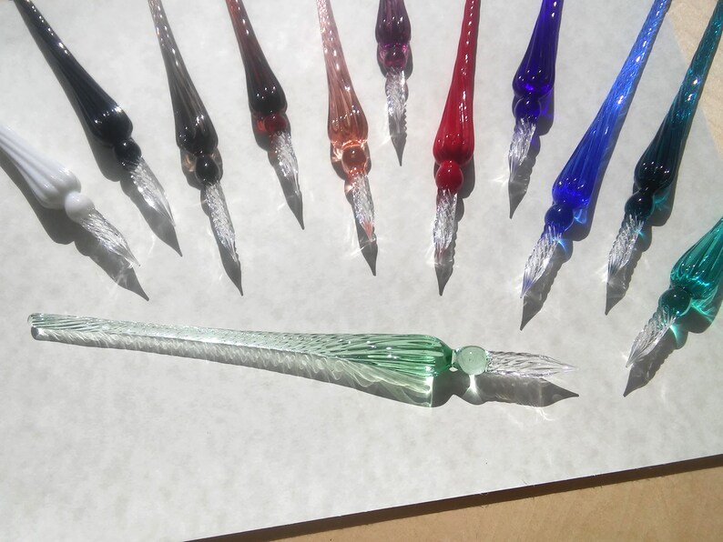 Glass Dip Pen Calligraphy Pen Hand Blown Crystal Glass - Etsy