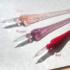 Glass Dip Pen, Calligraphy Pen, Hand Blown Crystal Glass Dipping Pen ...