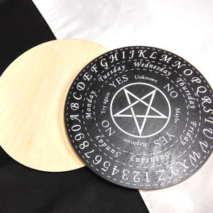 Wood Pendulum Board, Pendulum Mat With Pentacle Design, 6" Diameter - Etsy